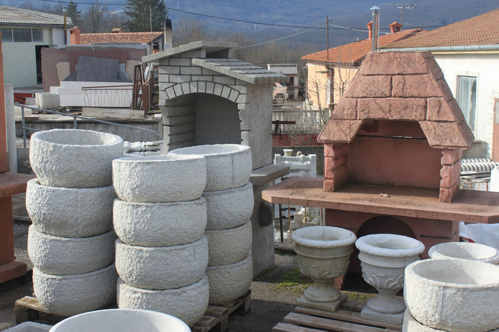 Betonski elementi, ukrasne vaze, klupčice, erte, Rijeka, Matulji ...